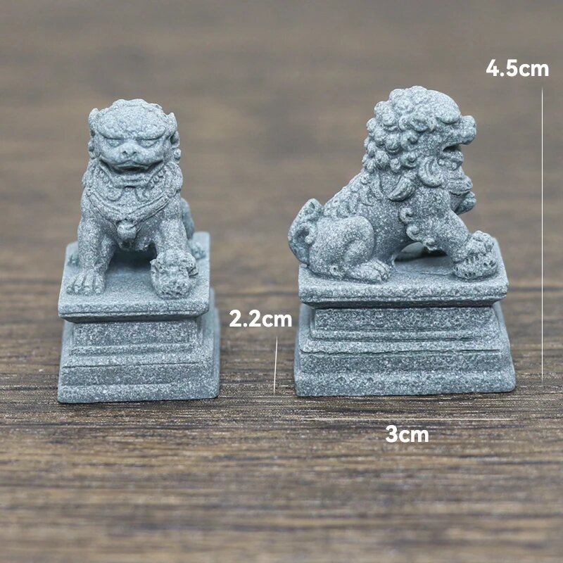 Фигурки из искусственного камня Лев, Слон, Дракон для сада или аквариума Lion Small (a pair)