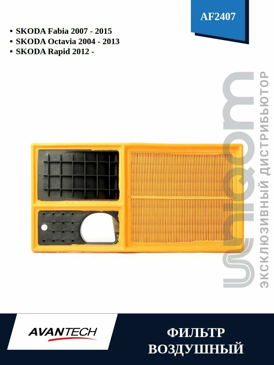 Фильтр воздушный VOLKSWAGEN POLO JETTA SKODA OCTAVIA RAPID FABIA AVANTECH AF2407