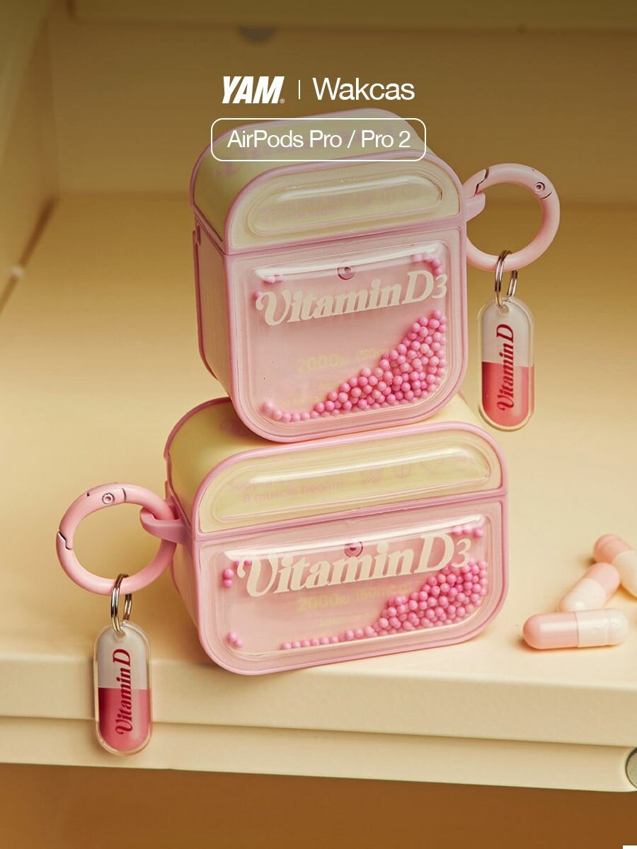 Чехол для наушников AirPods Pro, Pro 2 с карабином