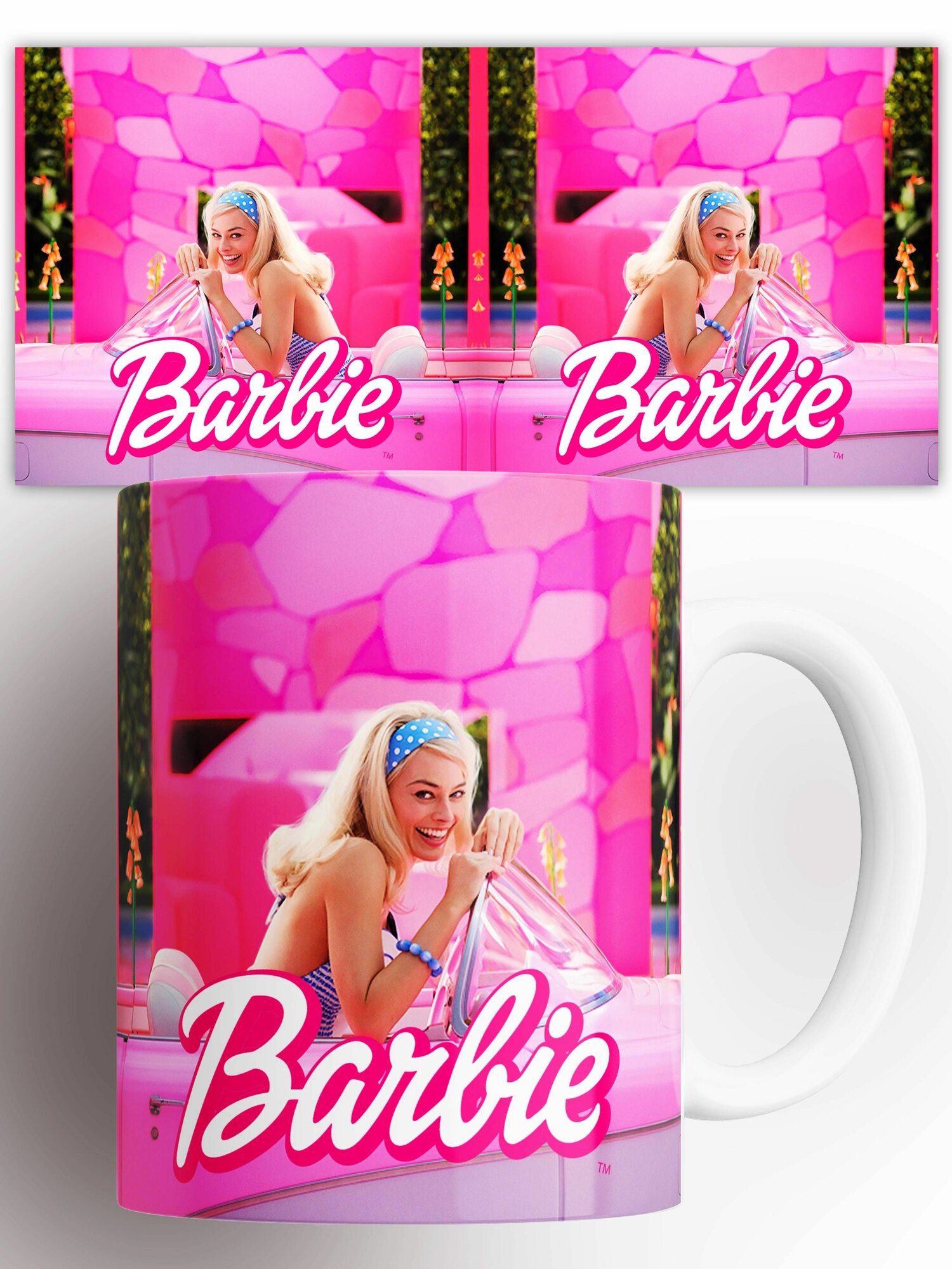 Кружка Барби Barbie Марго Робби и Райан Гослинг , на подарок с принтом 330 мл