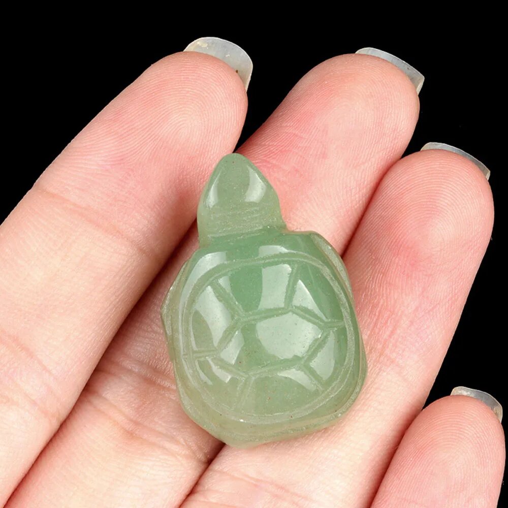 Маленькая черепаха из агата Изумрудный, Green Aventurine