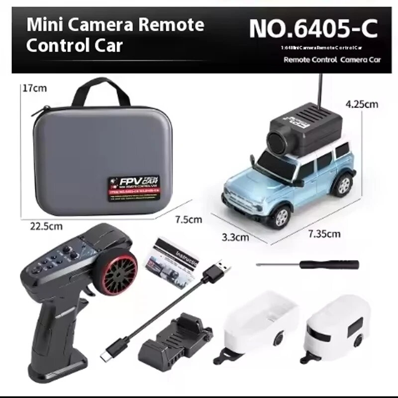 WLtoys 1:64 мини радиоуправляемая машина с камерой 6405-C-blue