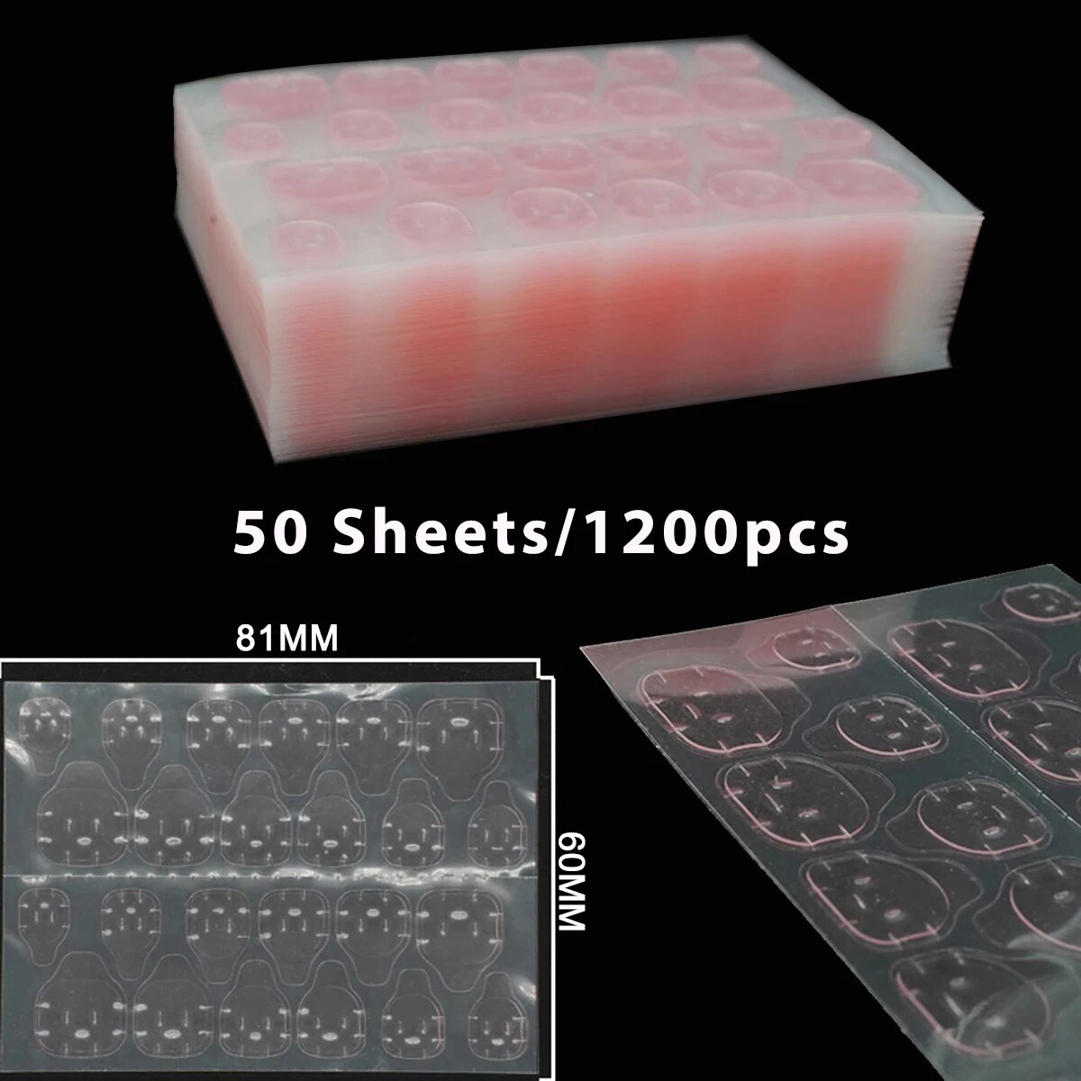 Наклейки для ногтей Pink 1200pcs