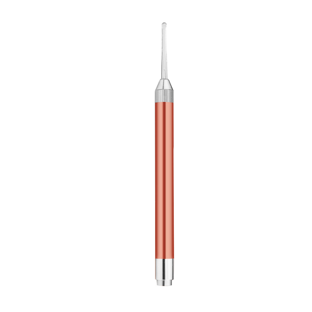 Сет для ухода за ушами Ear Wax Remover с LED-освещением, материал алюминиевый сплав и нержавеющая сталь, цвета Розовое золото, Красный, Синий (выбор), 2 размера лопаток для детей и взрослых, в комплект входят 1 ручка и 2 наконечника, батарейки 2*AAA не