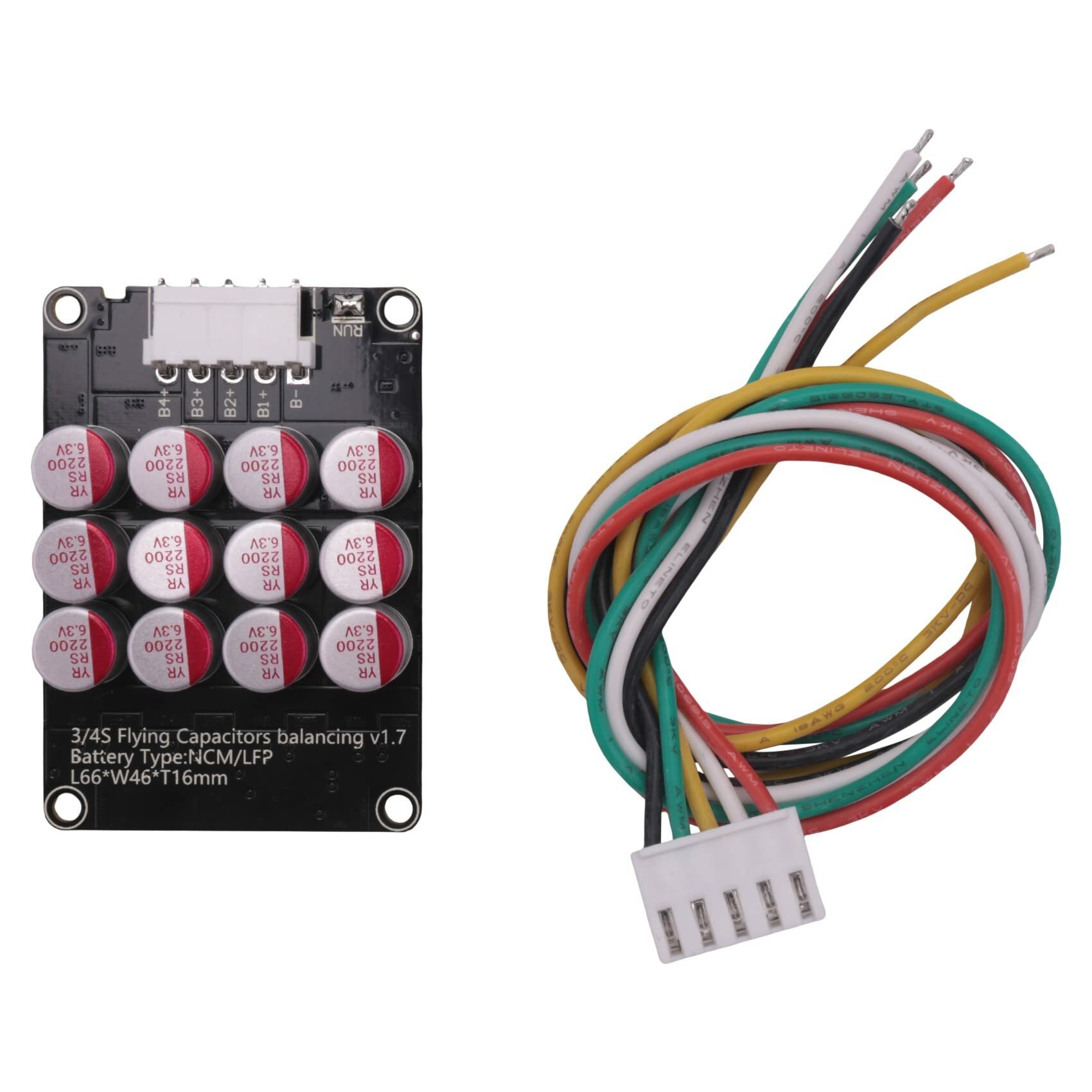 4S 5.5A Балансировочная плата для литиевого аккумуляторного блока с емкостным переносом энергии, 1 модуль, 1 комплект проводов