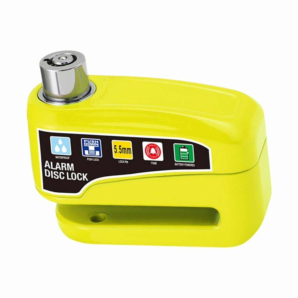 Замок для дискового тормоза велосипеда и скутера с сигнализацией 110 дБ, портативный алюминий, Зеленый