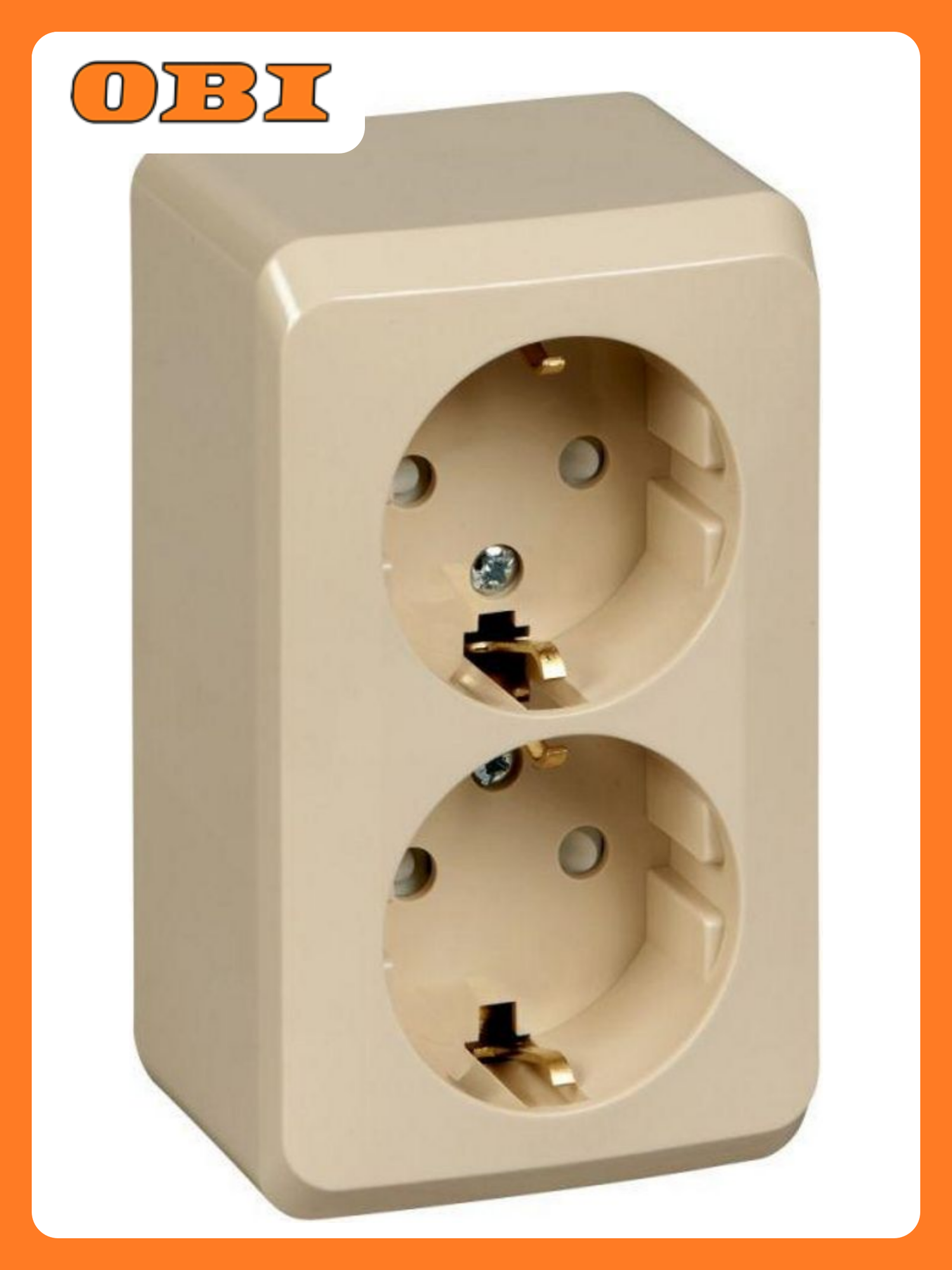 Розетка 2-м ОП Этюд 16А IP20 250В с заземл. защ. шторки крем. SE PA16-008K