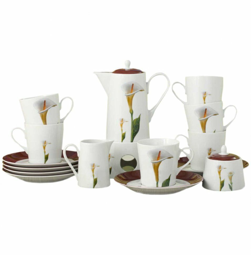 Чайный сервиз на 6 персон 16 предметов Leander "Елизавета /Каллы" / 158528
