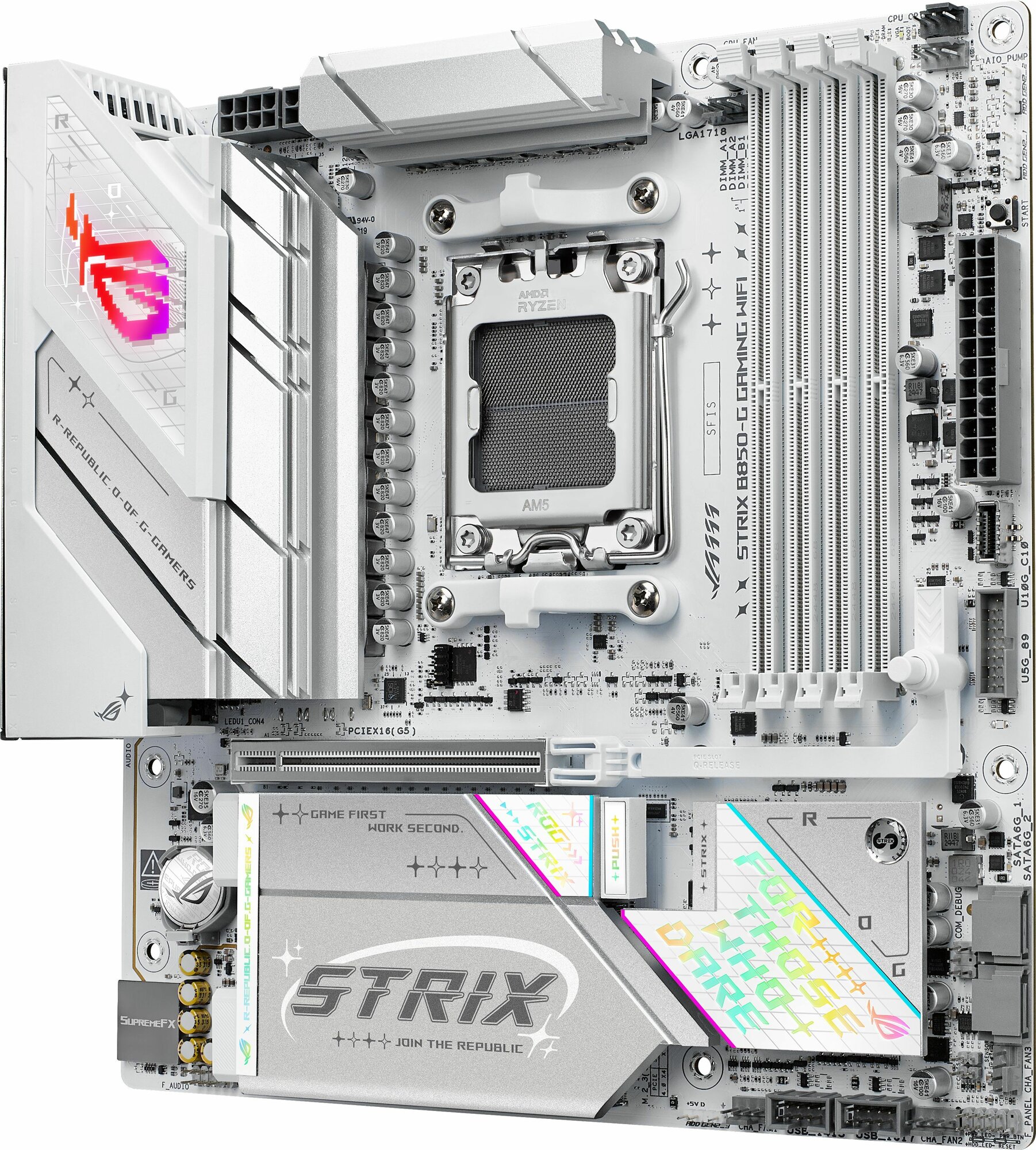 Материнская плата Asus ROG STRIX B850-G GAMING WIFI Socket AM5 AMD B850 4xDDR5 mATX AC 97 8ch(7.1) 2.5Gg RAID+HDMI+DP