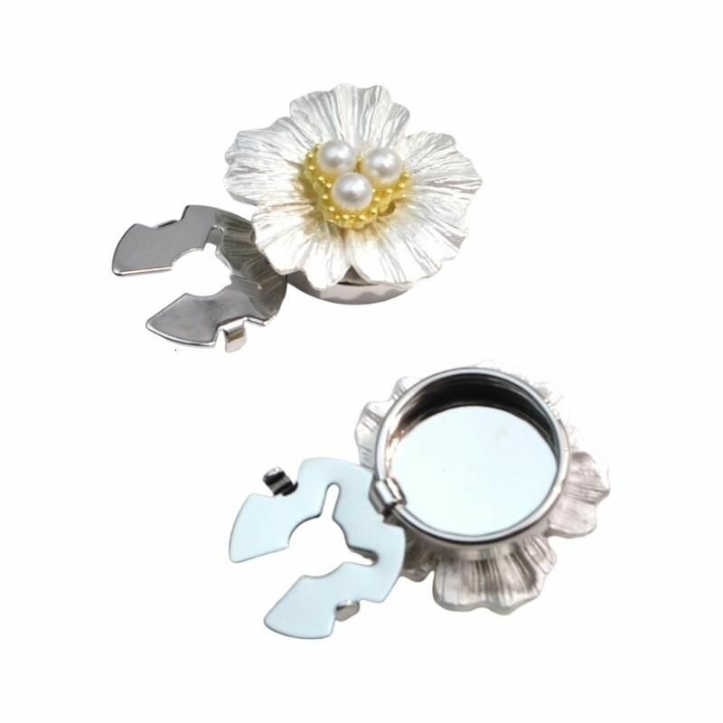 Женские накладки на пуговицы рубашки, манжеты с цветочным узором и сверкающими бриллиантами, золотые и серебряные манжеты, накладки на пуговицы рубашки (2 шт), Белый