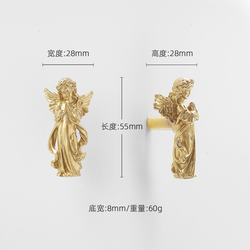 Креативная персональная мебельная ручка из латуни в виде животных: обезьяна, котенок, мышь, медведь, собака, олень, кролик, лошадь