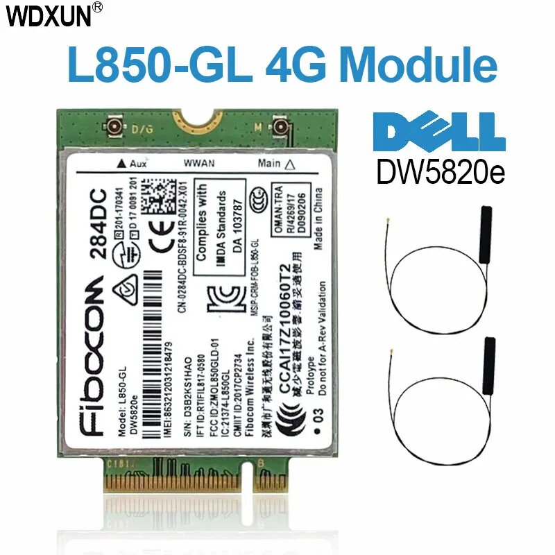 DW5820e L850-GL L850 DW5820 LTE 4G модуль карты 0284DC 284DC для ноутбука Dell 3500 5400