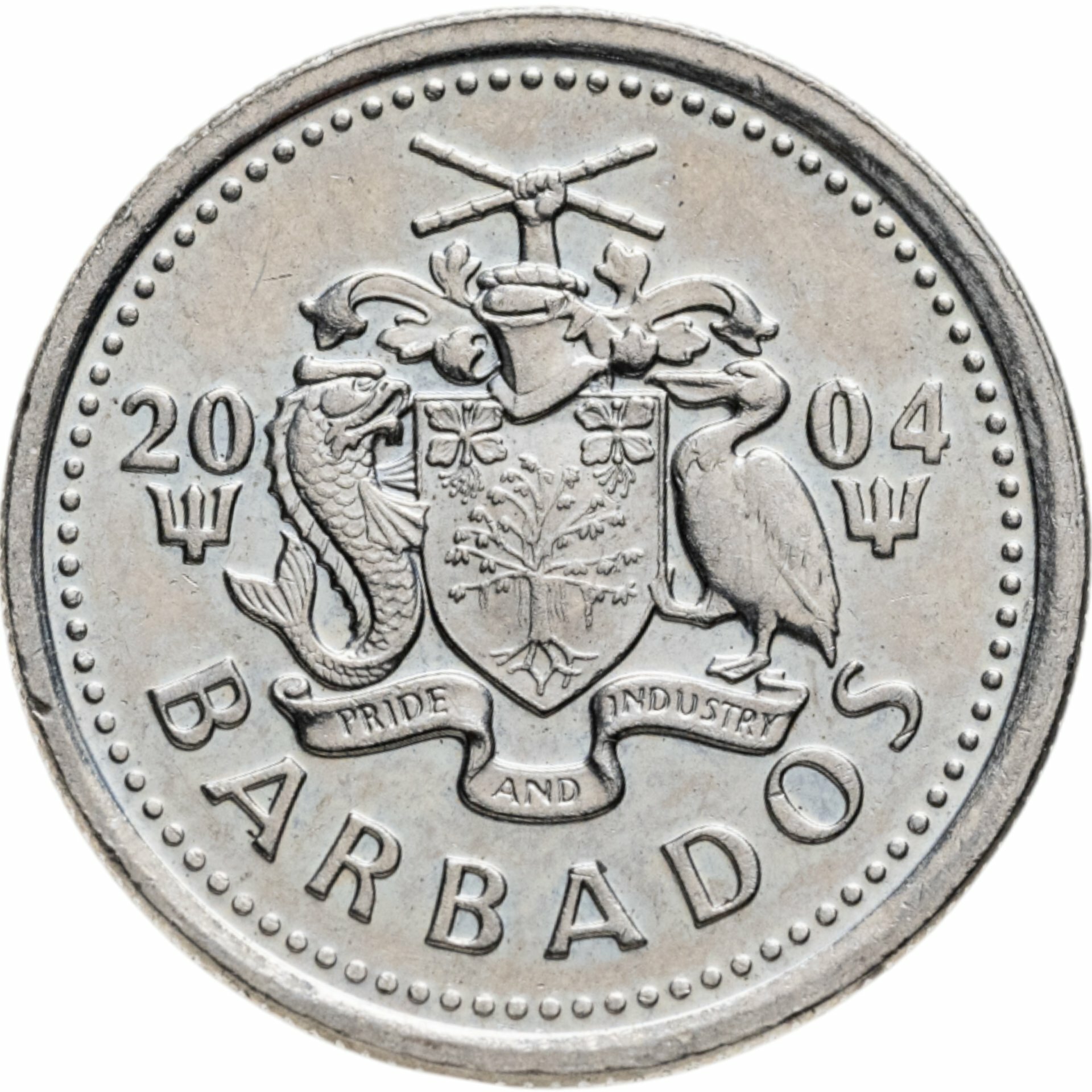 Барбадос 10 центов cents 2004-2012, Сталь, в сохранности VF-XF