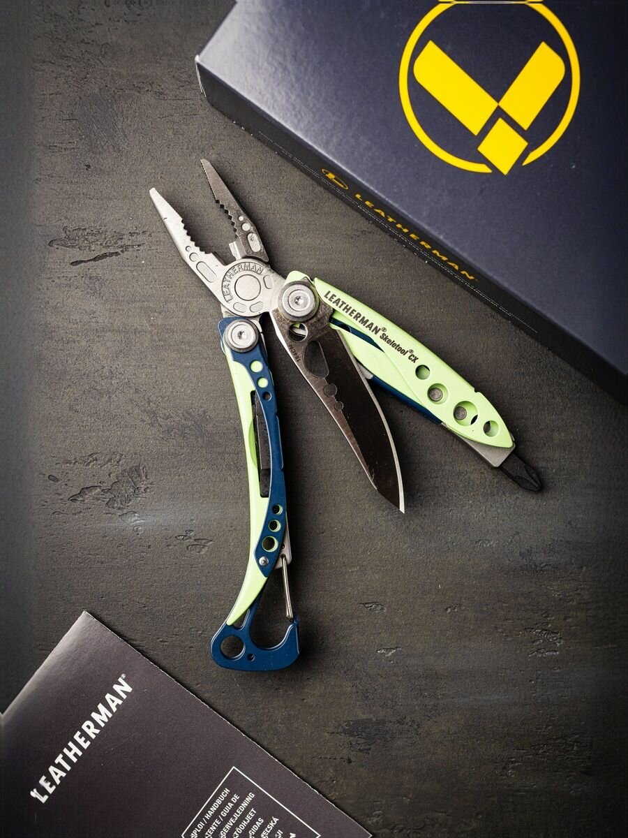 Мультитул Leatherman Skeletool CX Verdant, нержавеющая сталь, 7 функций