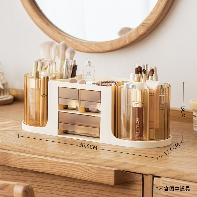 Роскошный большой вместительный органайзер для макияжа, настольный футляр для помады, ящик для макияжа на туалетном столике