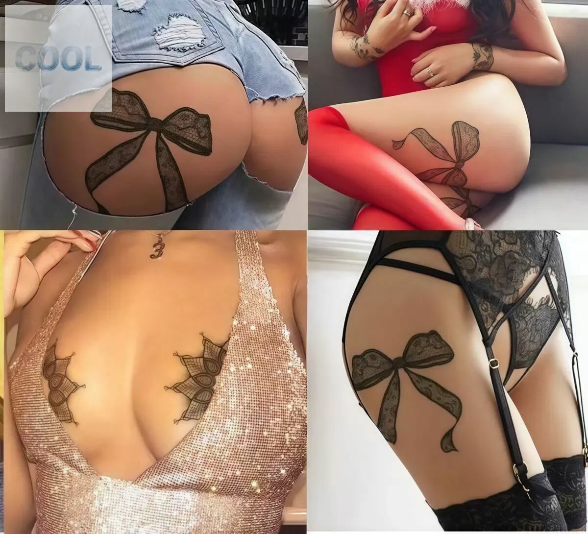 Сексуальные наклейки для татуировок (водонепроницаемые), набор для взрослых, временные татуировки для тела, Набор из 2 листов