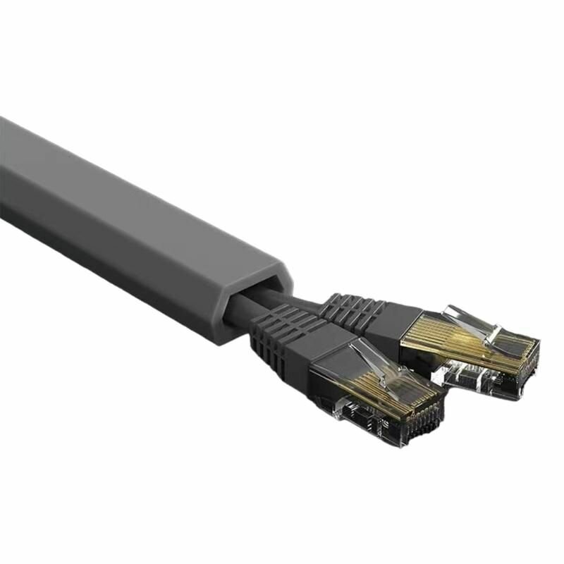 Кабель-канал 1м для проводов, Серый - трапециевидная форма 15 мм