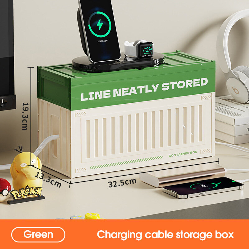 Коробка для хранения электрических проводов, органайзер для удлинителей, настольная стойка для хранения, двухслойная коробка для хранения кабелей