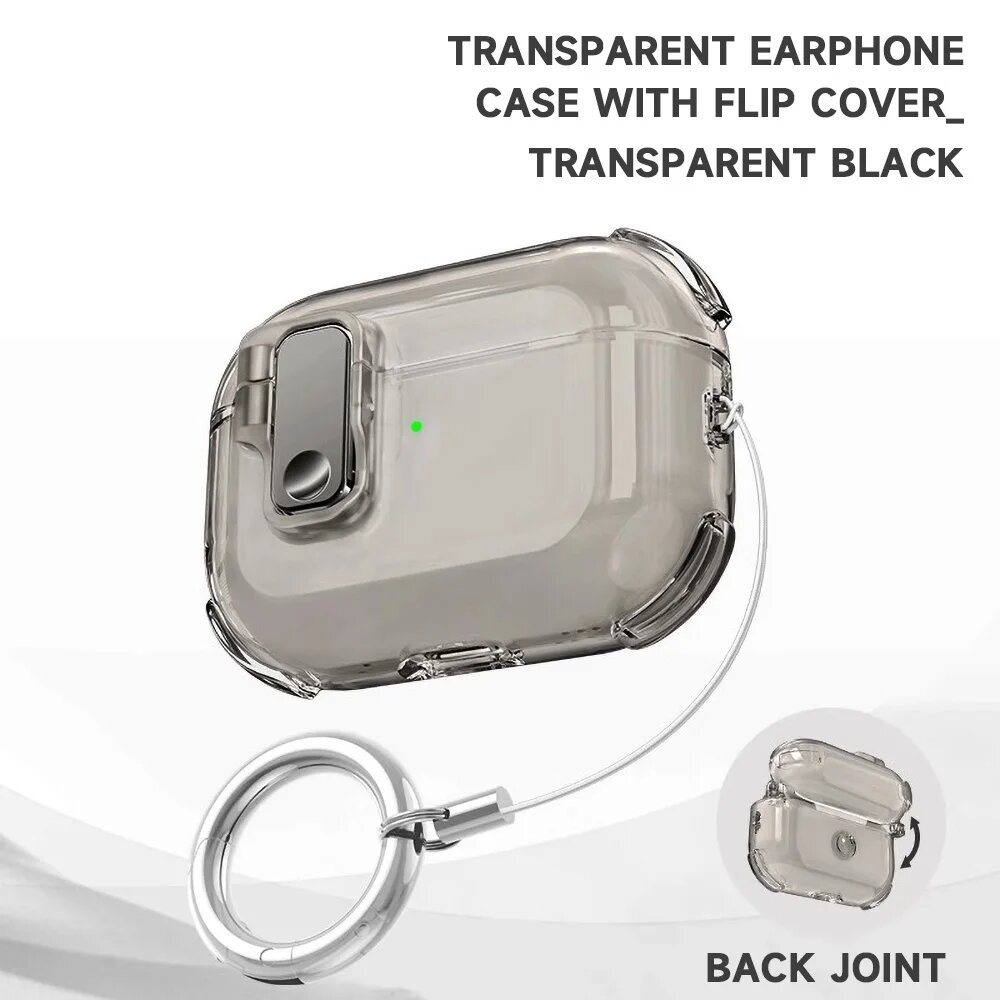 Чехол для AirPods Pro 2, Clear Black