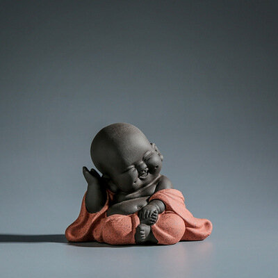 Фиолетовый песок чай питомец может поднять Майтрейю улыбающийся Будда украшения маленький монах керамический чайный