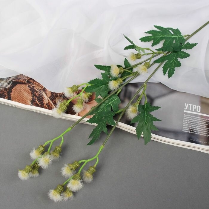 Цветы искусственные Poetry in flowers Мимоза садовая люкс, высота 60 см, белые
