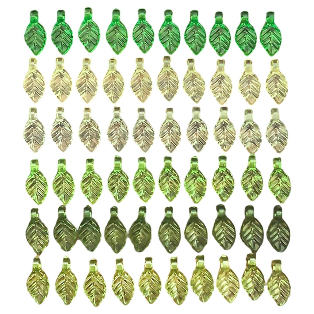 Разнообразные Бусины в форме листьев, полупрозрачные Зеленые Элементы для изготовления ювелирных изделий своими руками