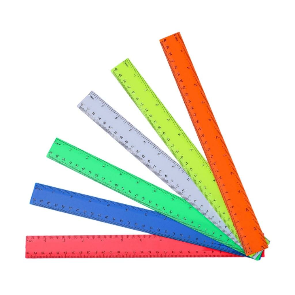 Прозрачная линейка 12 дюймов, 6 шт.