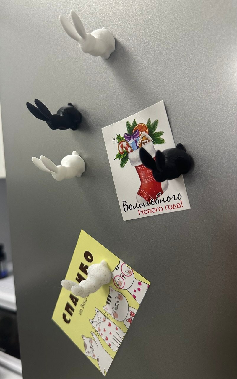 Магниты зайчики на холодильник, набор 5 шт