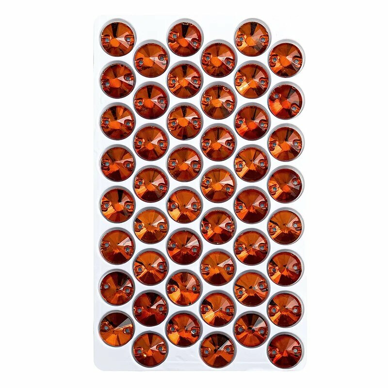 BOBOHOO Rivoli стеклянные стразы для рукоделия 12mm--40pcs, P21 Coffee
