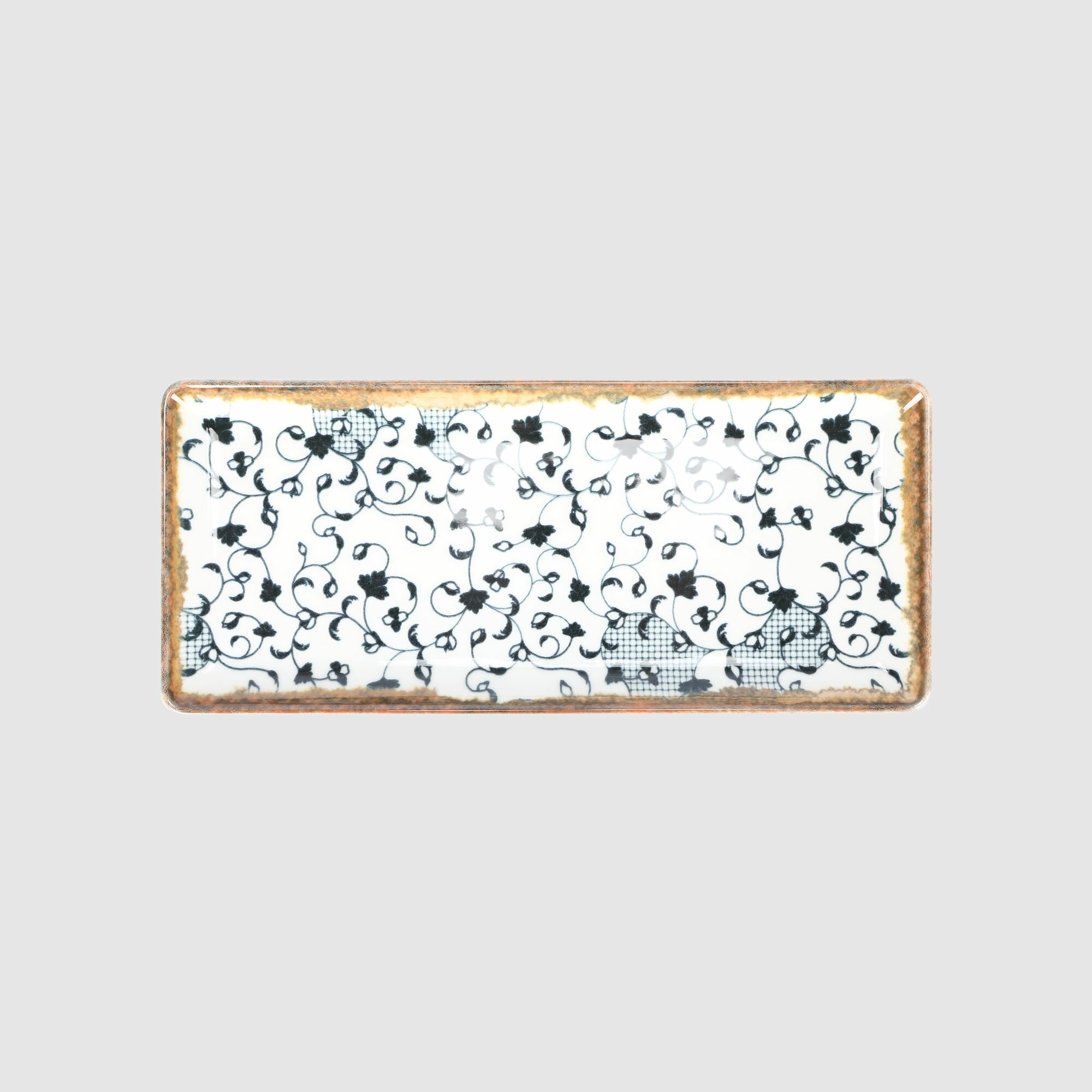 Блюдо сервировочное прямоугольное Kutahya porselen Fluer amber 35x15 см