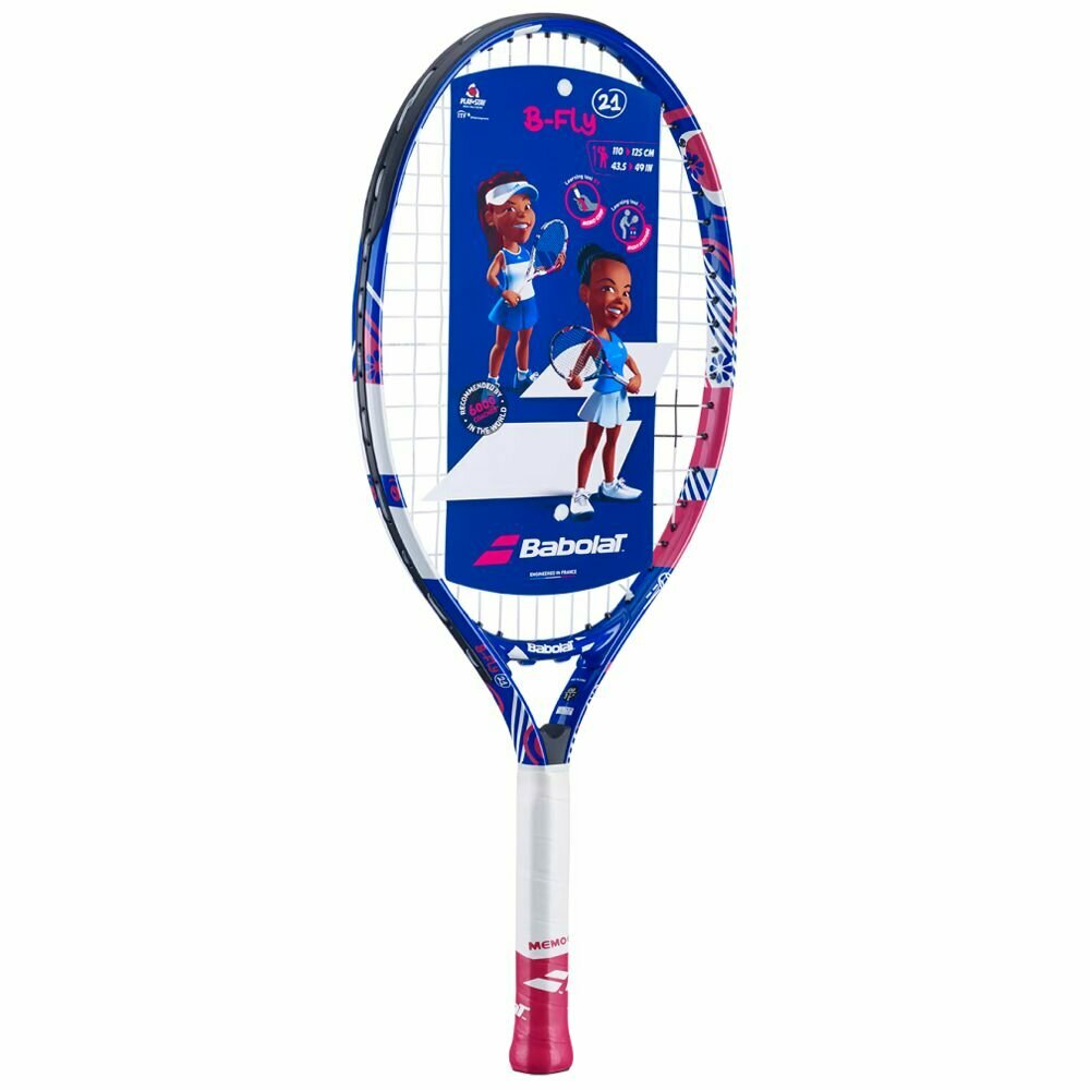 Ракетка для большого тенниса детская BABOLAT BFLY 21 Gr000, 140485, для 5-7 лет, алюминий, со струнами, фиолетово-розов