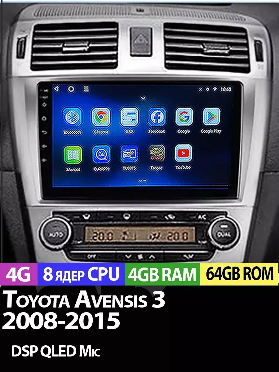 Магнитола TS18 PRO Toyota Avensis 3 2008-2015 4/64
