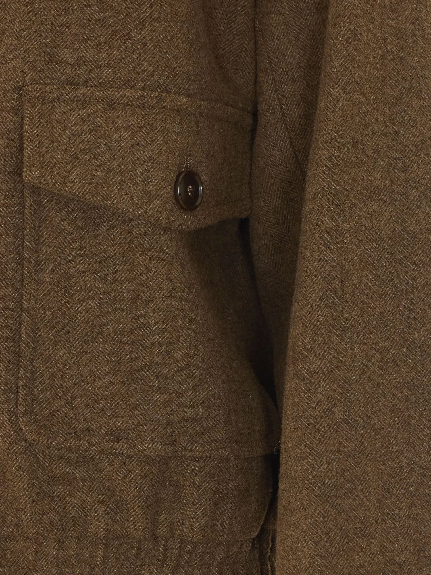 Куртка ELEH Herringbone corduroy-collar jacket, размер 40, коричневый — фото 1
