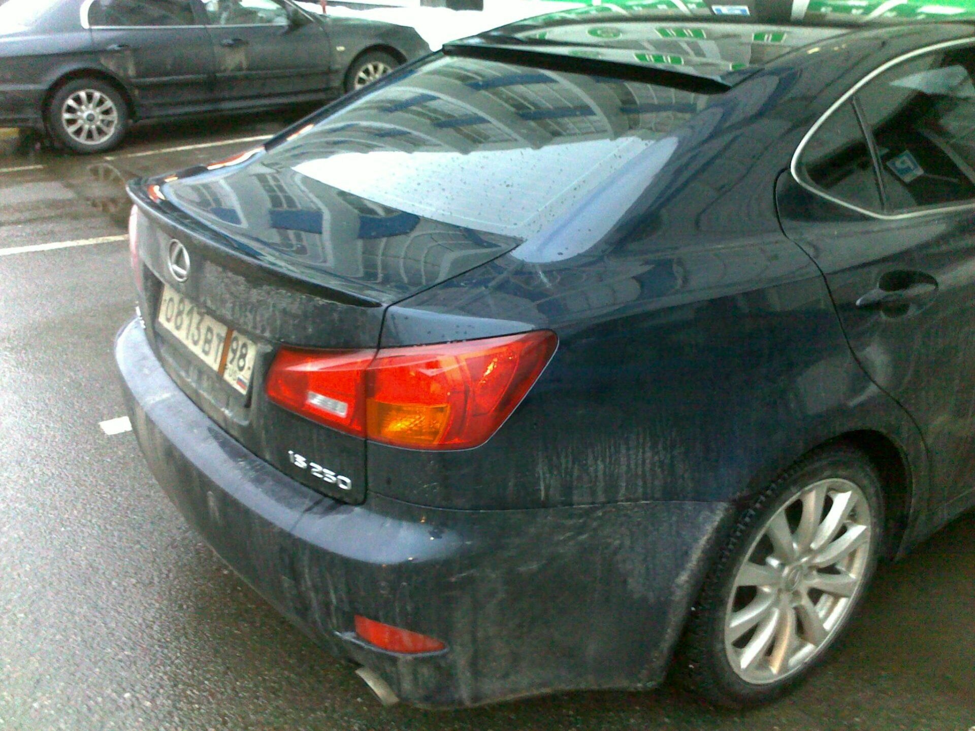 Спойлер для Lexus IS 250 (2005-2012г) в черном глянце (+скотч) / Лексус