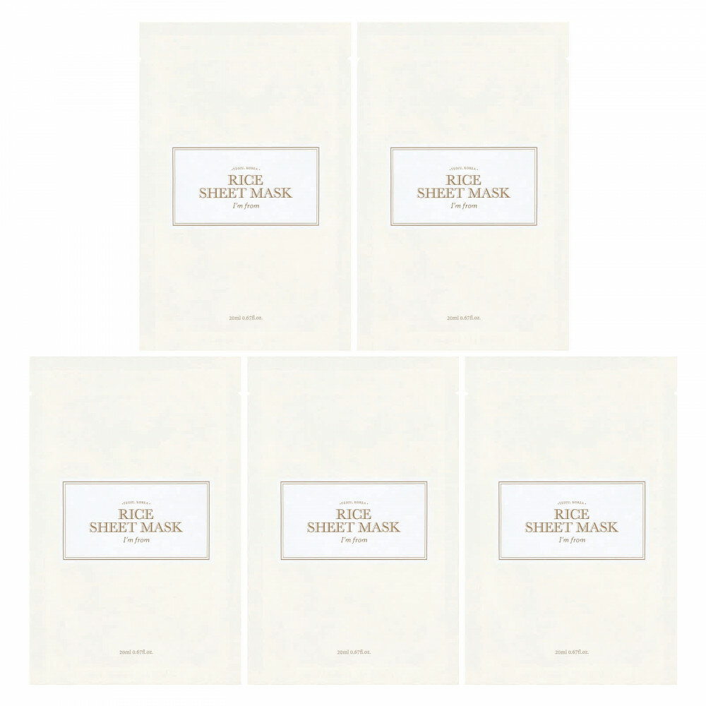 I'm From, рисовая тканевая маска, 5 шт, по 20 мл (0,67 жидк. унции)