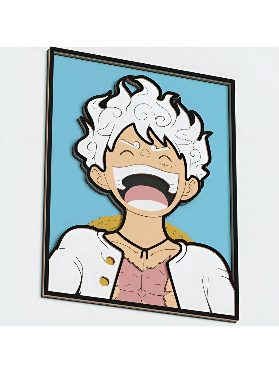 3D Картина по номерам из дерева Гир Луффи, 23x30 см