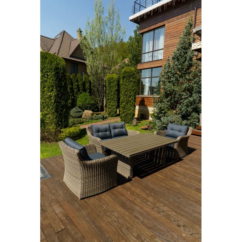 Набор мебели Besta Fiesta "Венеция", плетеный, с диваном, 4 персоны, коричневый