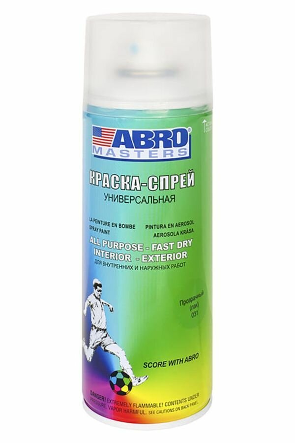 Краска-спрей акриловая № 31 прозрачная (лак) ABRO SP-031