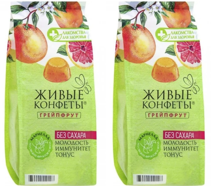 Мармелад Лакомства для здоровья, желейный, с грейпфрутом, 170 гр, 2 уп