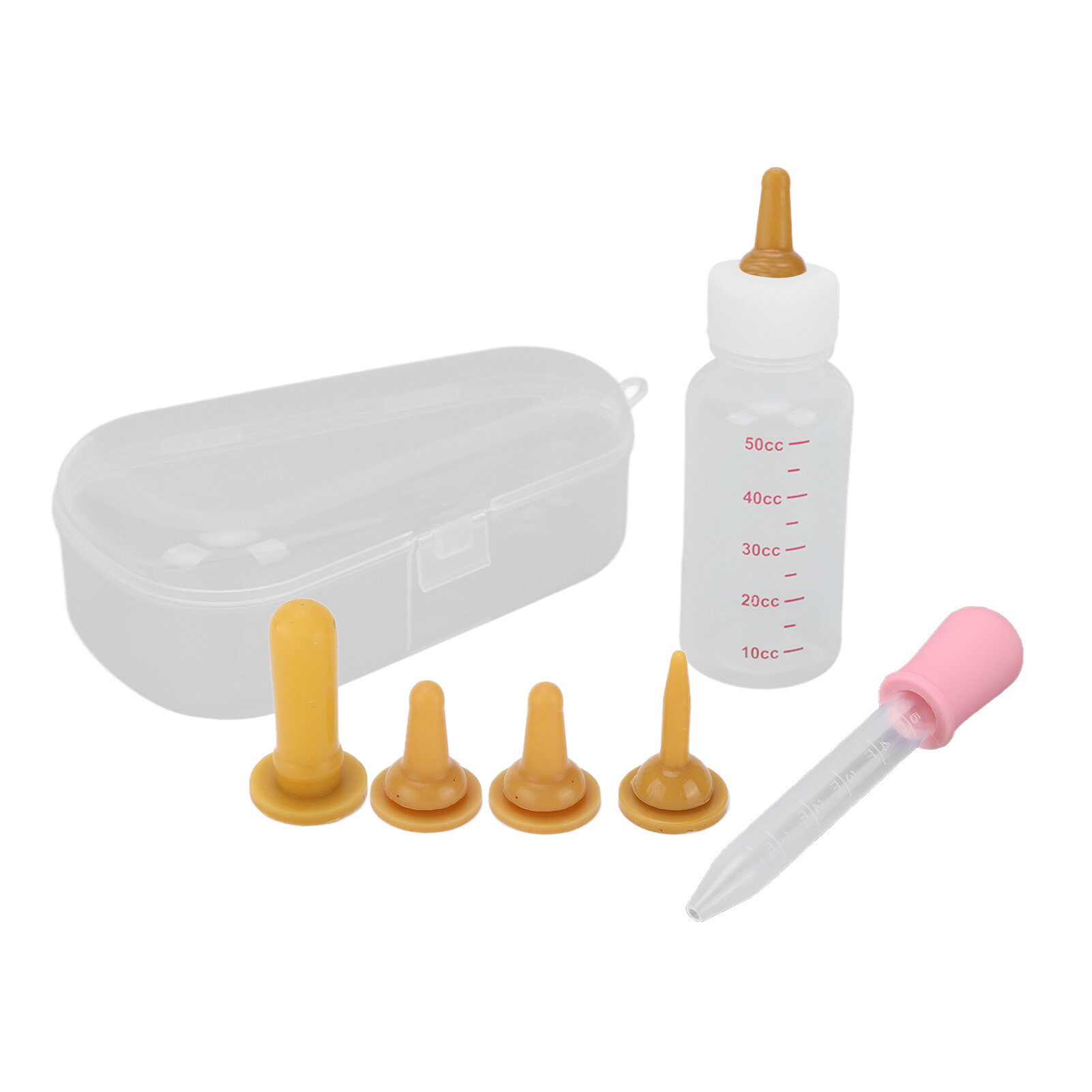 Маленькая бутылочка для кормления домашних животных, соска, портативная бутылочка для кормления для щенков, белок, котят (коричнево-розовый)