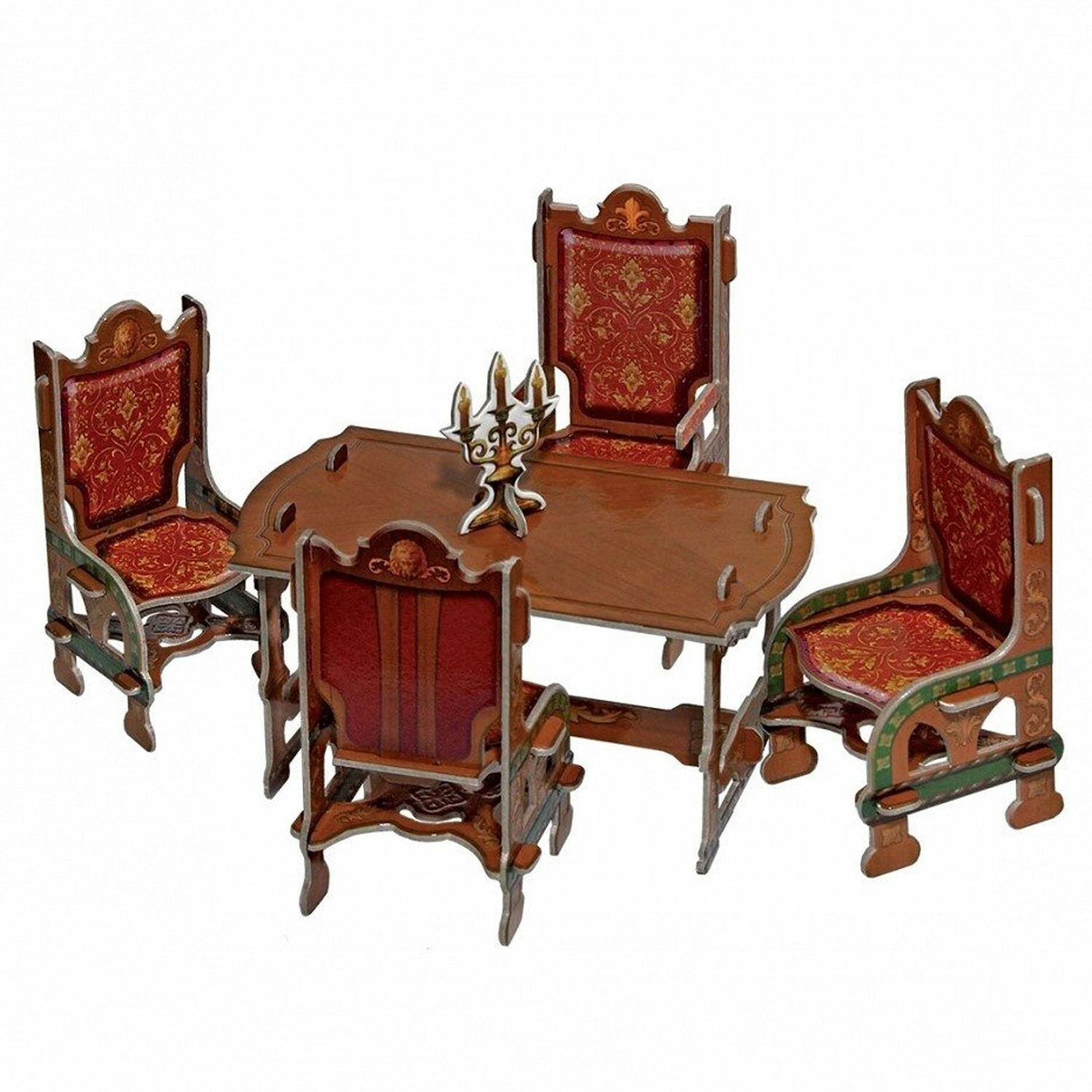 Пазл Умная Бумага "Столовая", коллекционный набор мебели, объемный, картон