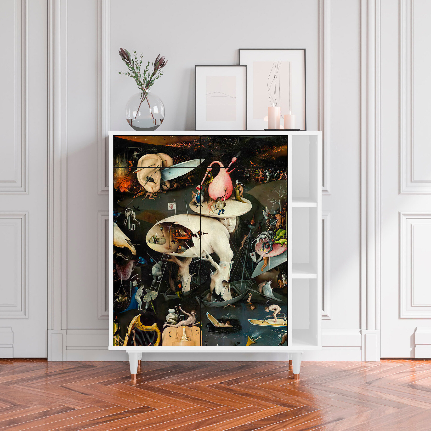Комод - STORYZ - BS6 The Garden of Earthly Delights by Hieronymus Bosch, Размер - 94 x 110 x 41 см, Цвет корпуса - , Белый