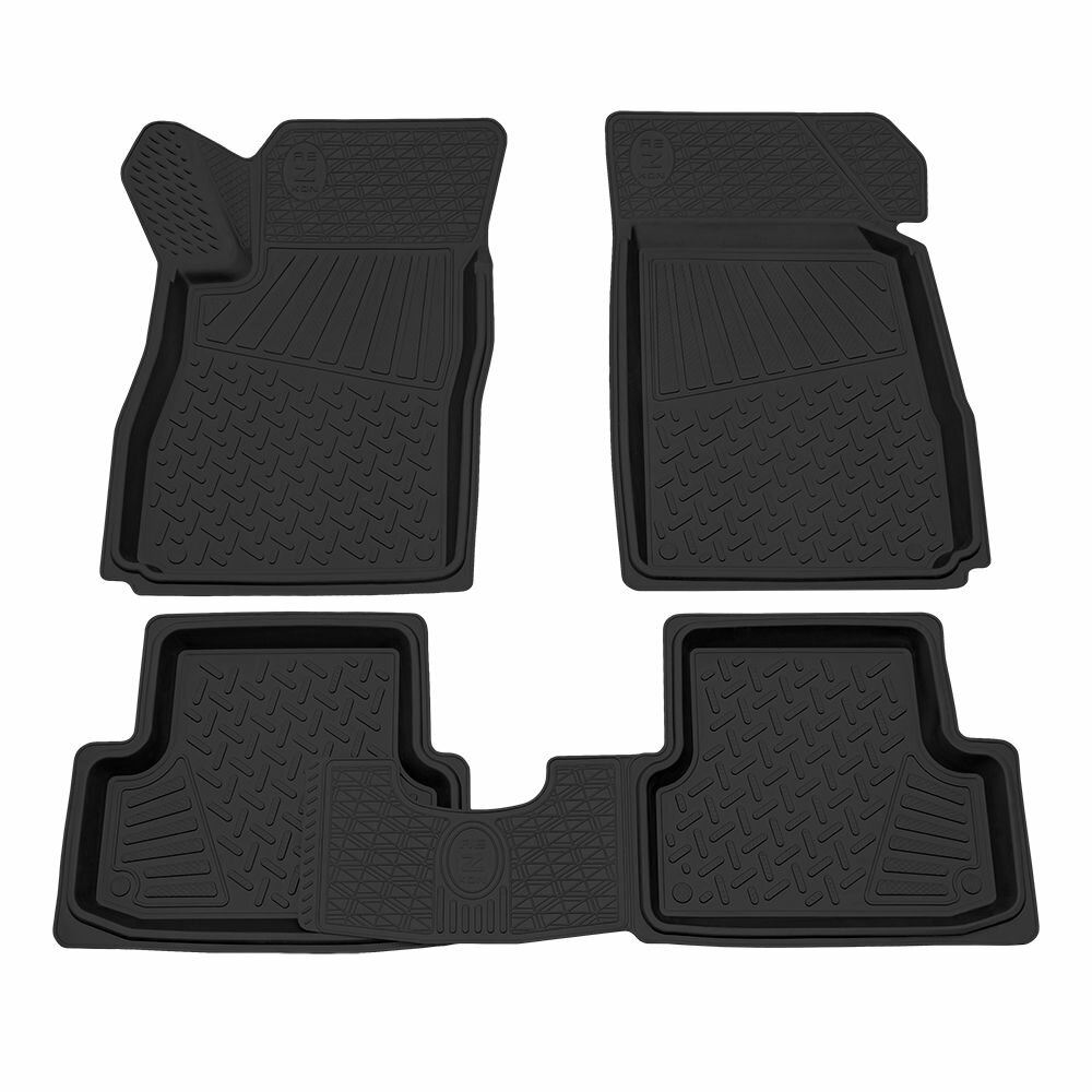 Коврик салонный резиновый для Chevrolet Aveo/ Шевроле авео (12-15) (Борт 4см)