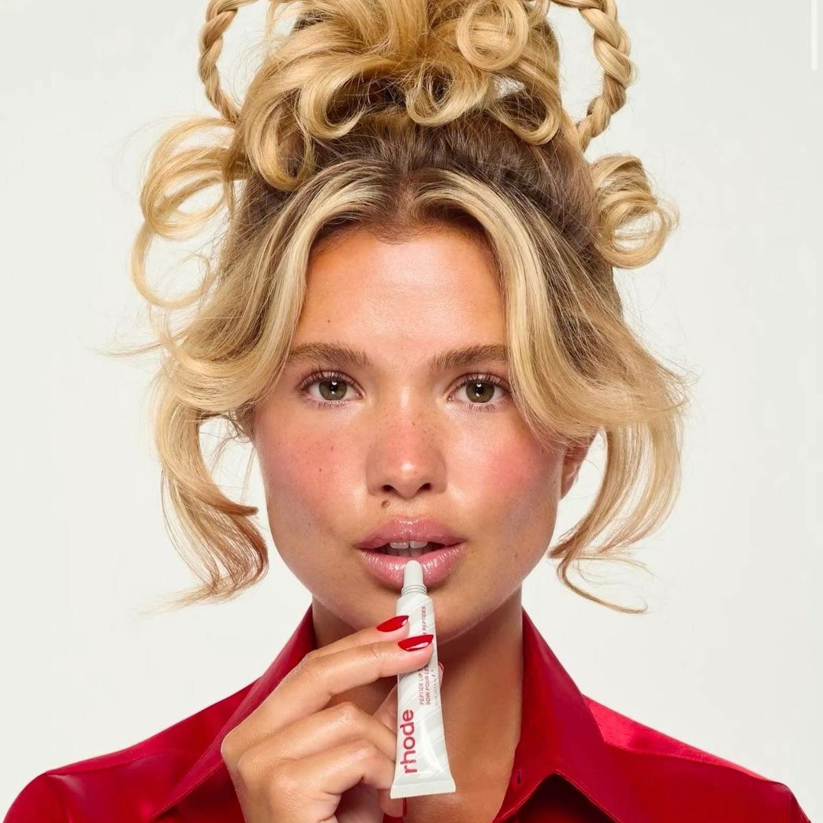 Тинт для губ Rhode Peptide Lip Treatment с шиммером и ароматом мятных леденцов Peppermint Glaze