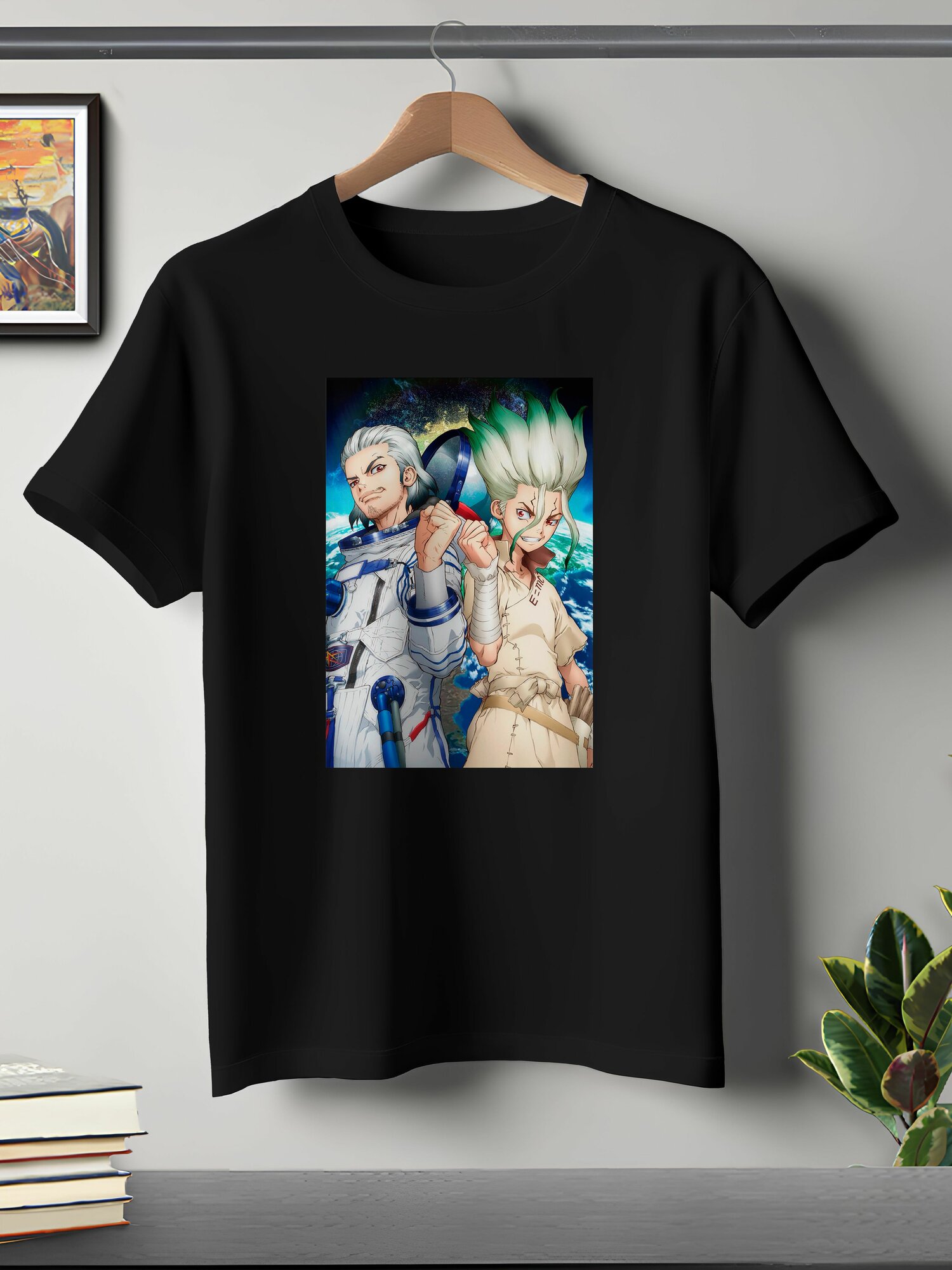 Футболка  Детская ONEQ 110 (5-6) размер с принтом Dr. Stone, черная