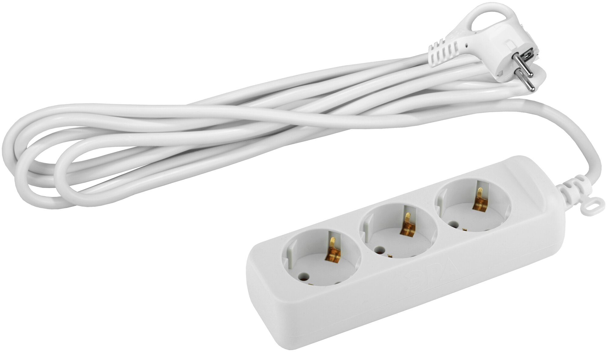 Удлинитель электрический ЭРА с заземл. 3 розетки 10м ПВС 3x1 16А, Белый, U-3e-10m-3x1 (б0028373)