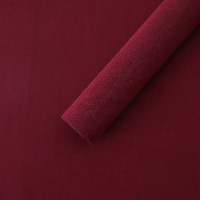 Бархатная упаковочная бумага Лебедь 6 ярдов Бордовый, 53cmX6yard color12