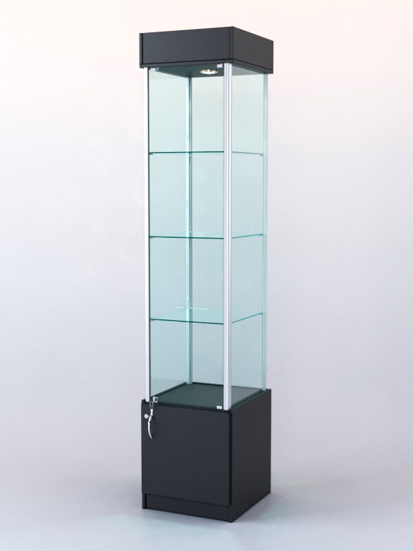 Витрина "люкс" №11 с подсветкой (задняя стенка - стекло), Черный