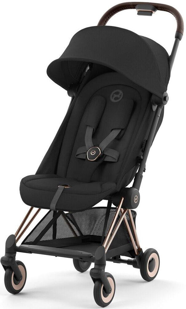 Cybex Coya (Rosegold Sepia Black с бампером и дождевиком)