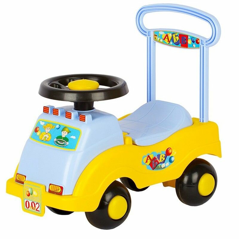Машинка-каталка "Автомобиль", толокар-пушкар со спинкой, развивающая игрушка для малышей, детская каталка для дома и улицы